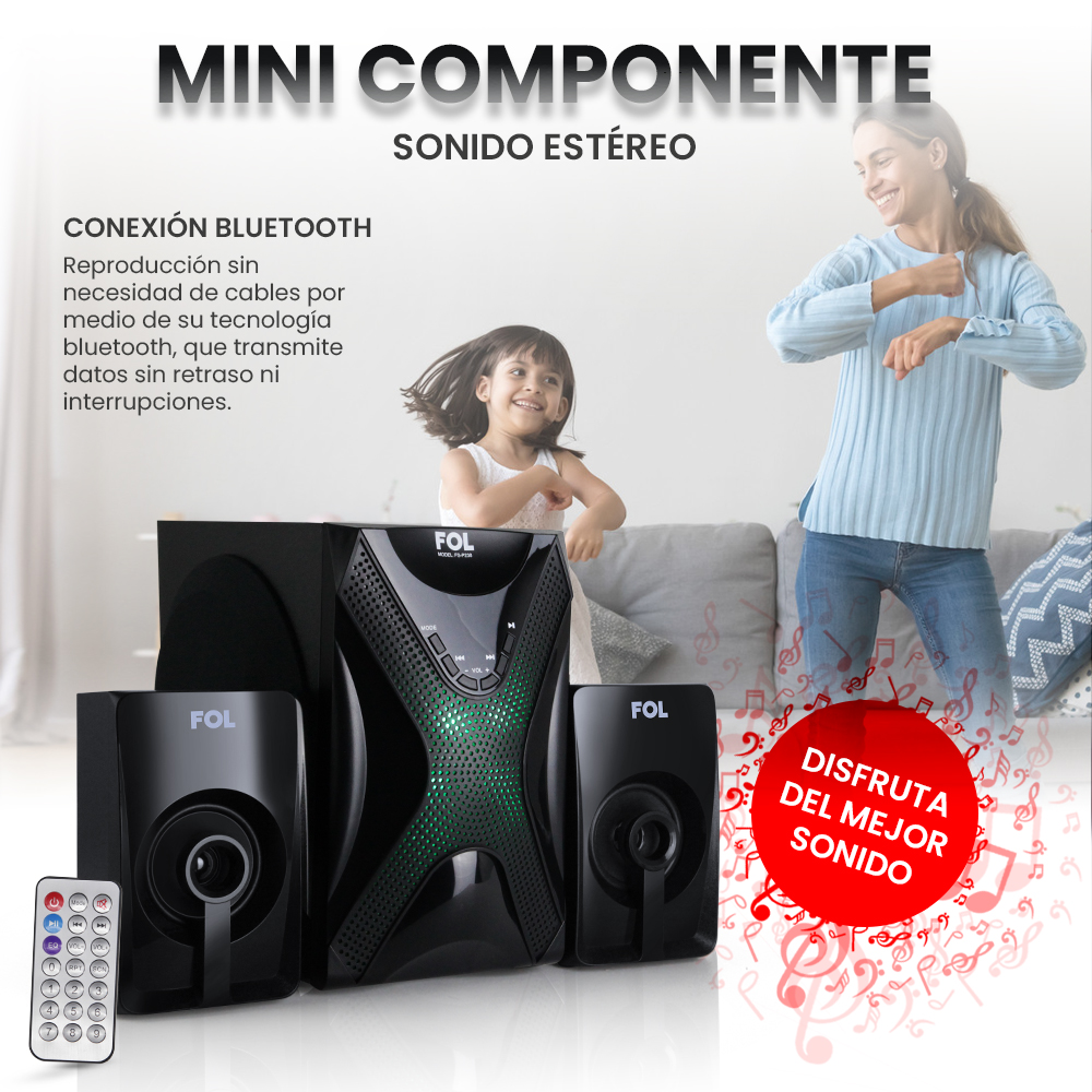 FS-P238 MINI COMPONENTE 3 BOCINAS Y CONTROL REMOTO CON LUZ - FOL México