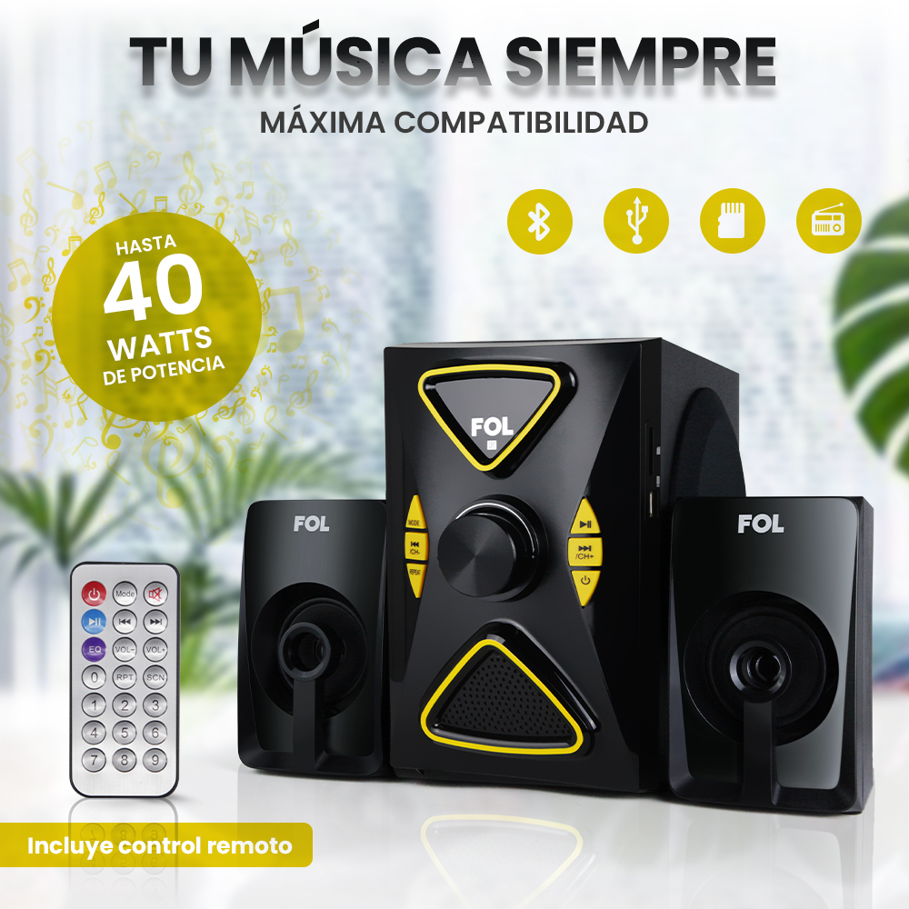 FS-P241 MINI COMPONENTE 3 BOCINAS Y CONTROL REMOTO CON LUZ - FOL México