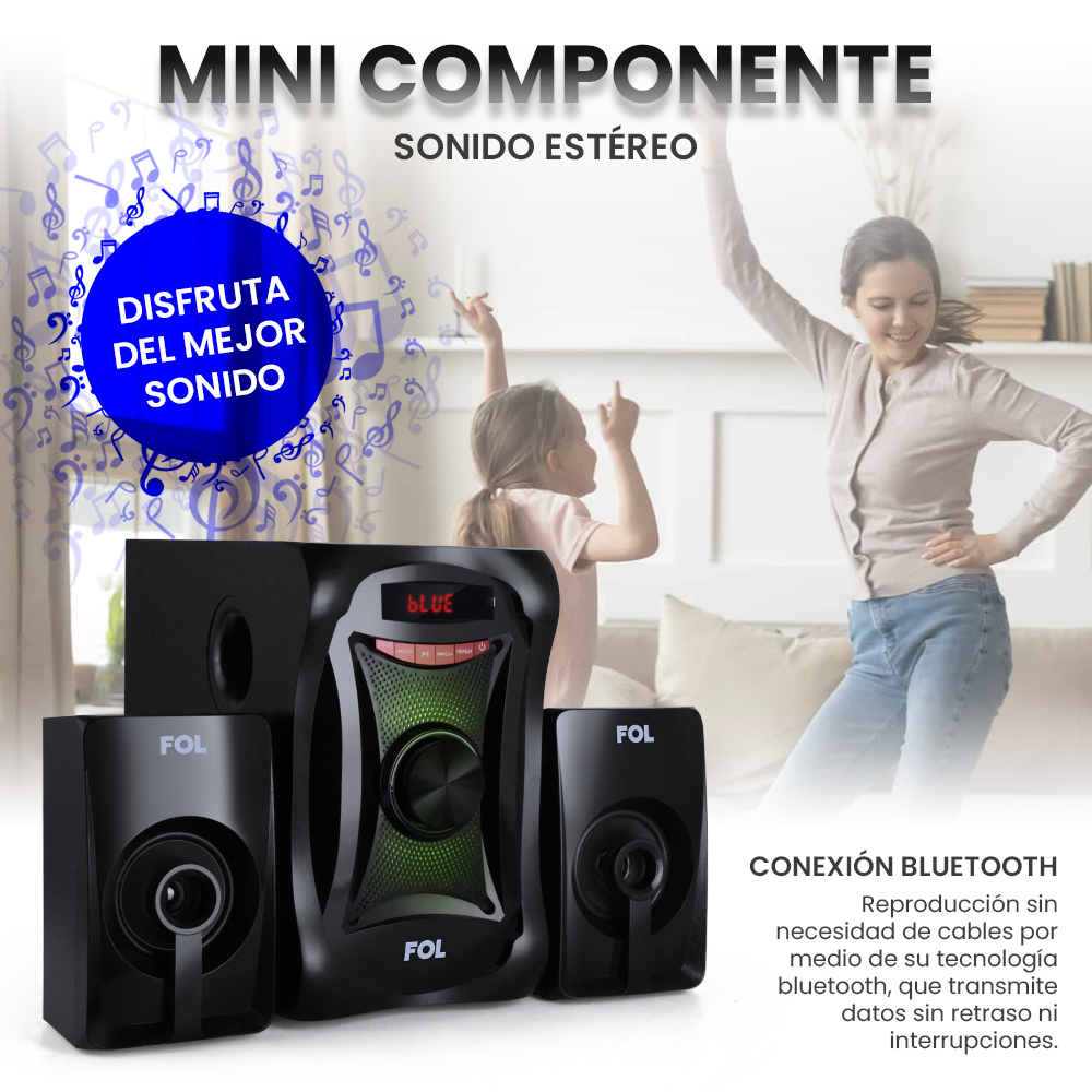 FS-P242 MINI COMPONENTE 3 BOCINAS Y CONTROL REMOTO CON LUZ - FOL México