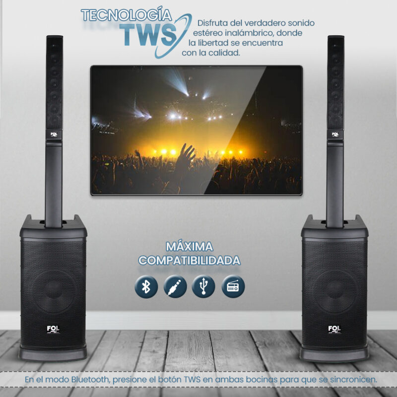 FS-T888 | Torre de Sonido TWS 420W con Karaoke y Entrada de Guitarra ...