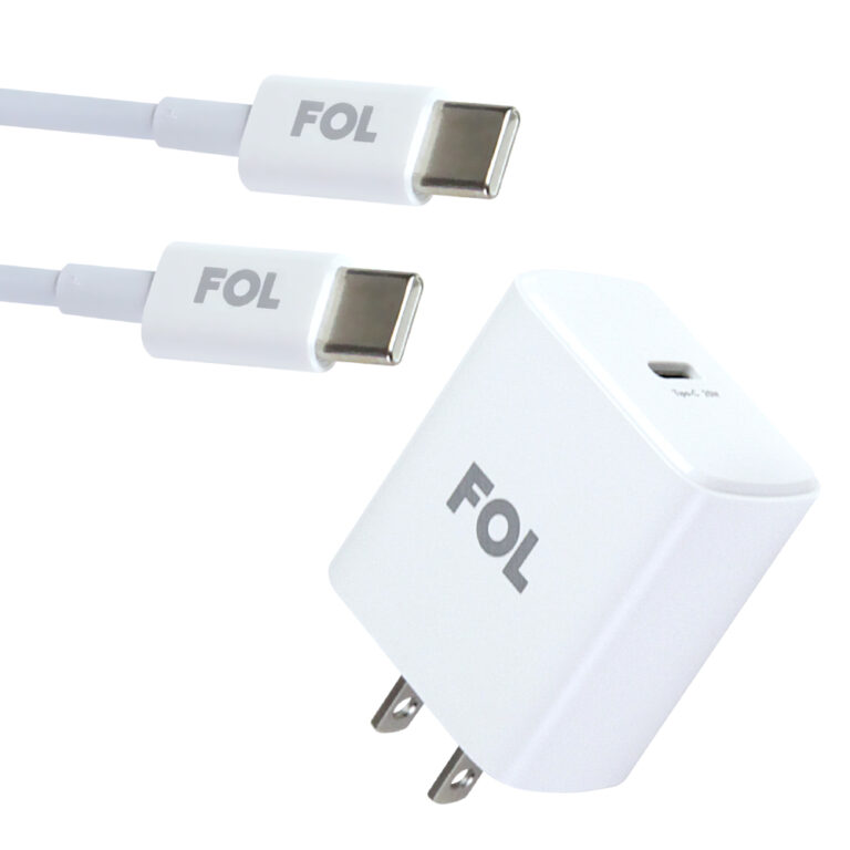 FP-C1C ADAPTADOR DE CORRIENTE DE CARGA RÁPIDA Y CABLE TIPO-C/TIPO-C 20W | 1 METRO - FOL México